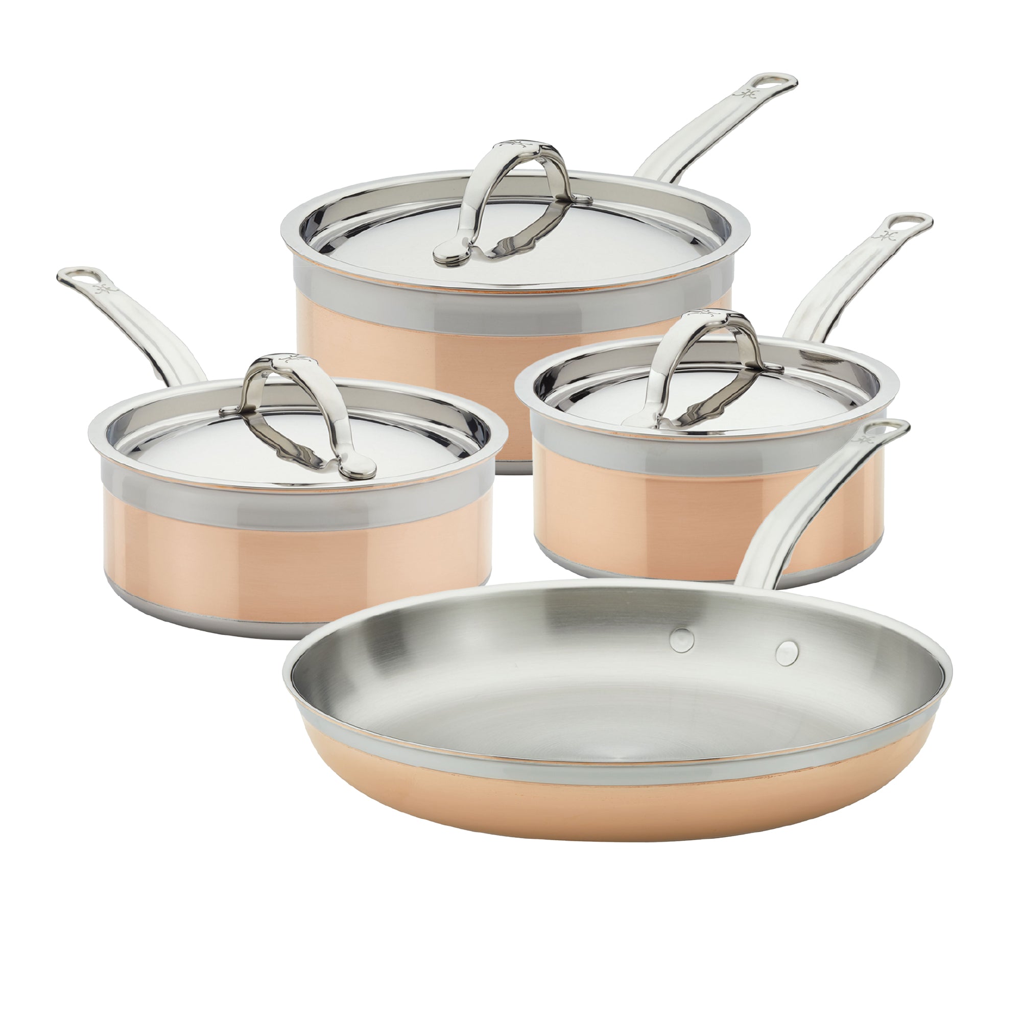 Induction Copper Skillet & Saucepan & Lid Set: 7 Piece Set | Hestan UK ...